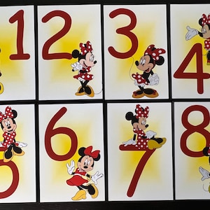 Minnie Mouse Table Number Cards - Table Numbers - (mickey Mouse ...