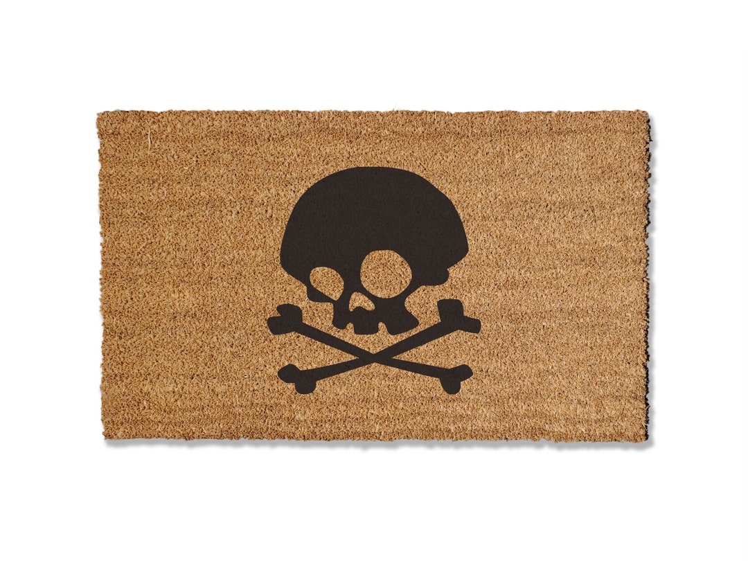 Skull and Crossbones Doormat, Welcome Mat, Pirate Doormat, Halloween ...