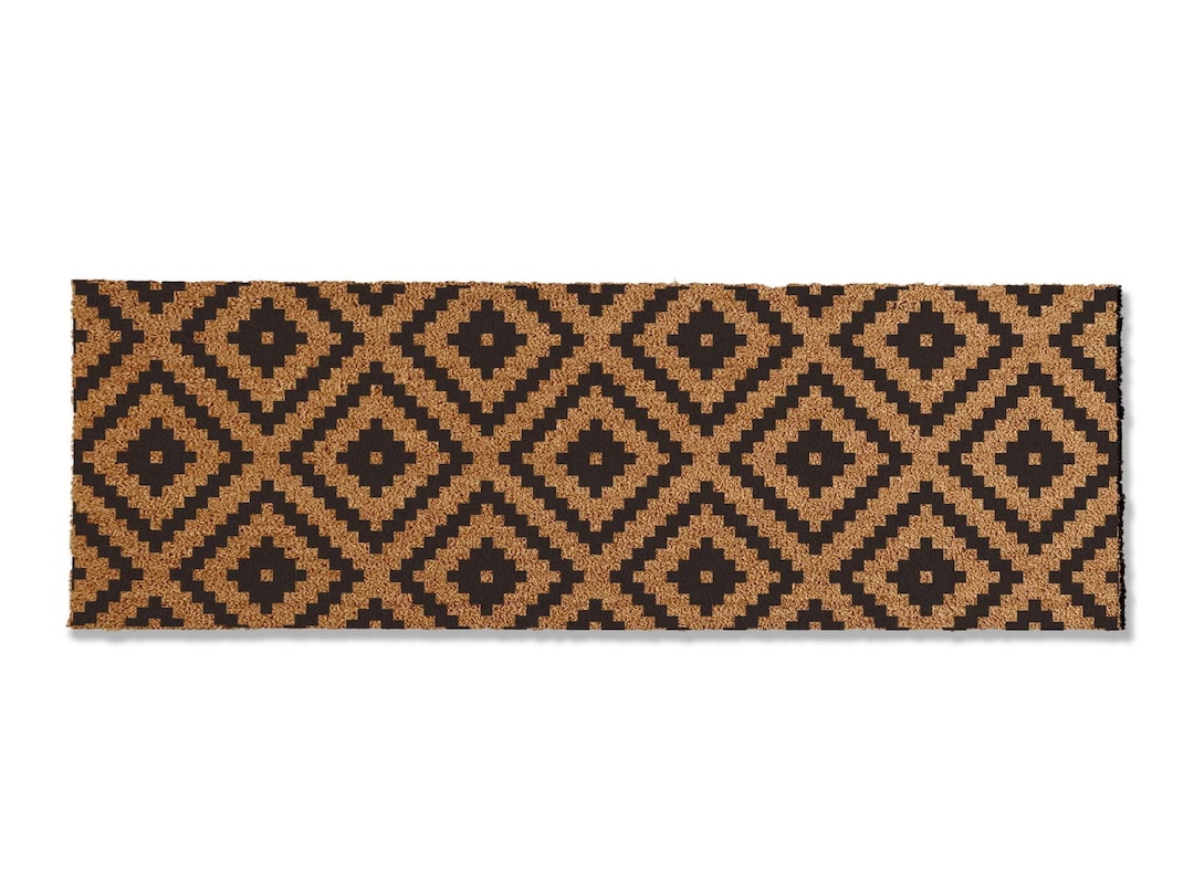 Geometric Diamond Patterned Doormat, Welcome Mat, Large Doormat ...