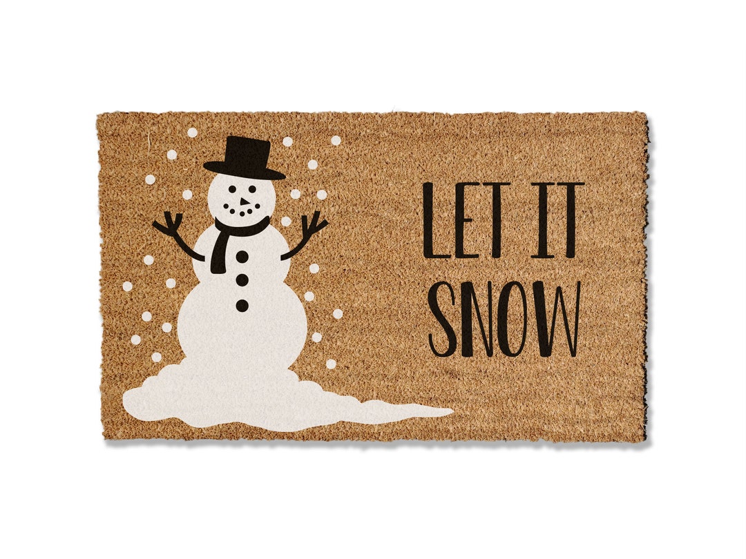 Let It Snow Doormat, Snowman Doormat, Winter Doormat, Large Doormat ...