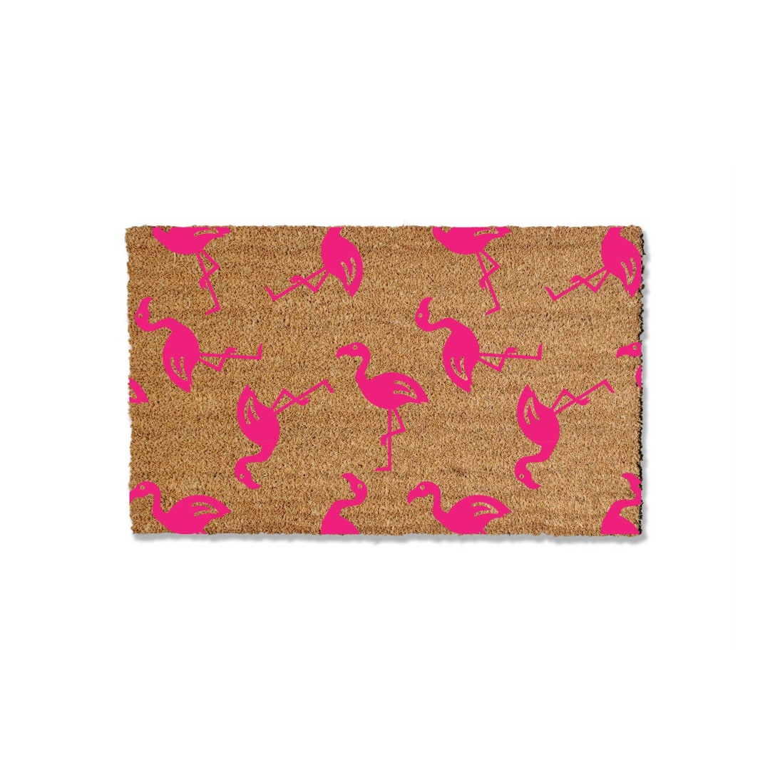 Pink Flamingo Patterned Doormat, Large Doormat, Summer Doormat, Welcome ...