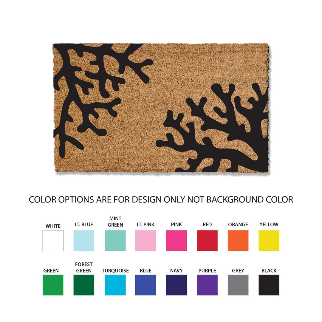 Coral Welcome Mat, Welcome Mat, Beach Doormat, Large Doormat, Multiple ...