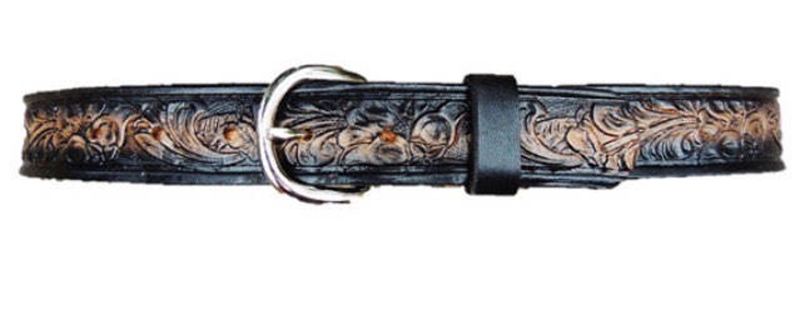 Personalized Leather Belt / Western Scroll / Horse Head / - Etsy