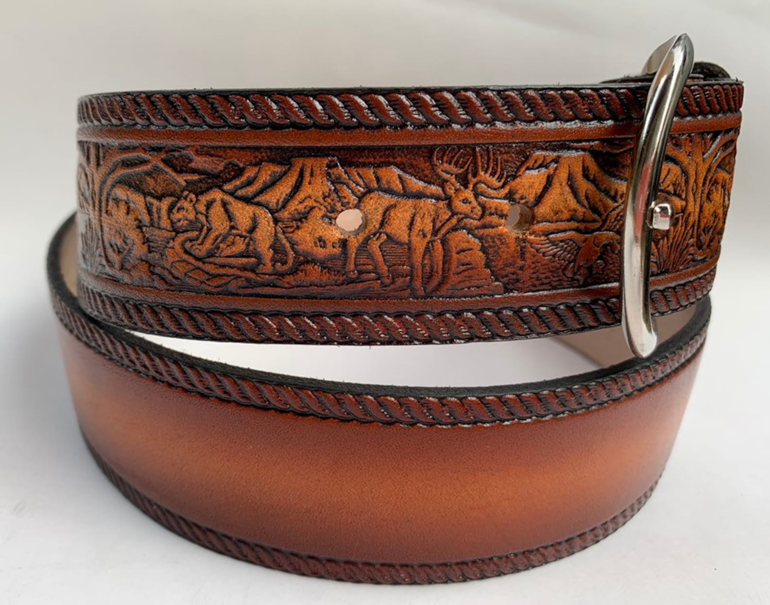 Personalized Leather Belt / Deer / Wildlife / Free Name / Free Shipping ...
