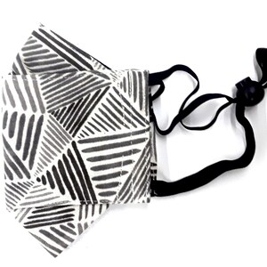 Cotton FITTED Face Masks With Nose and Chin Gussets, 2 ADJUSTABLE Skull ...