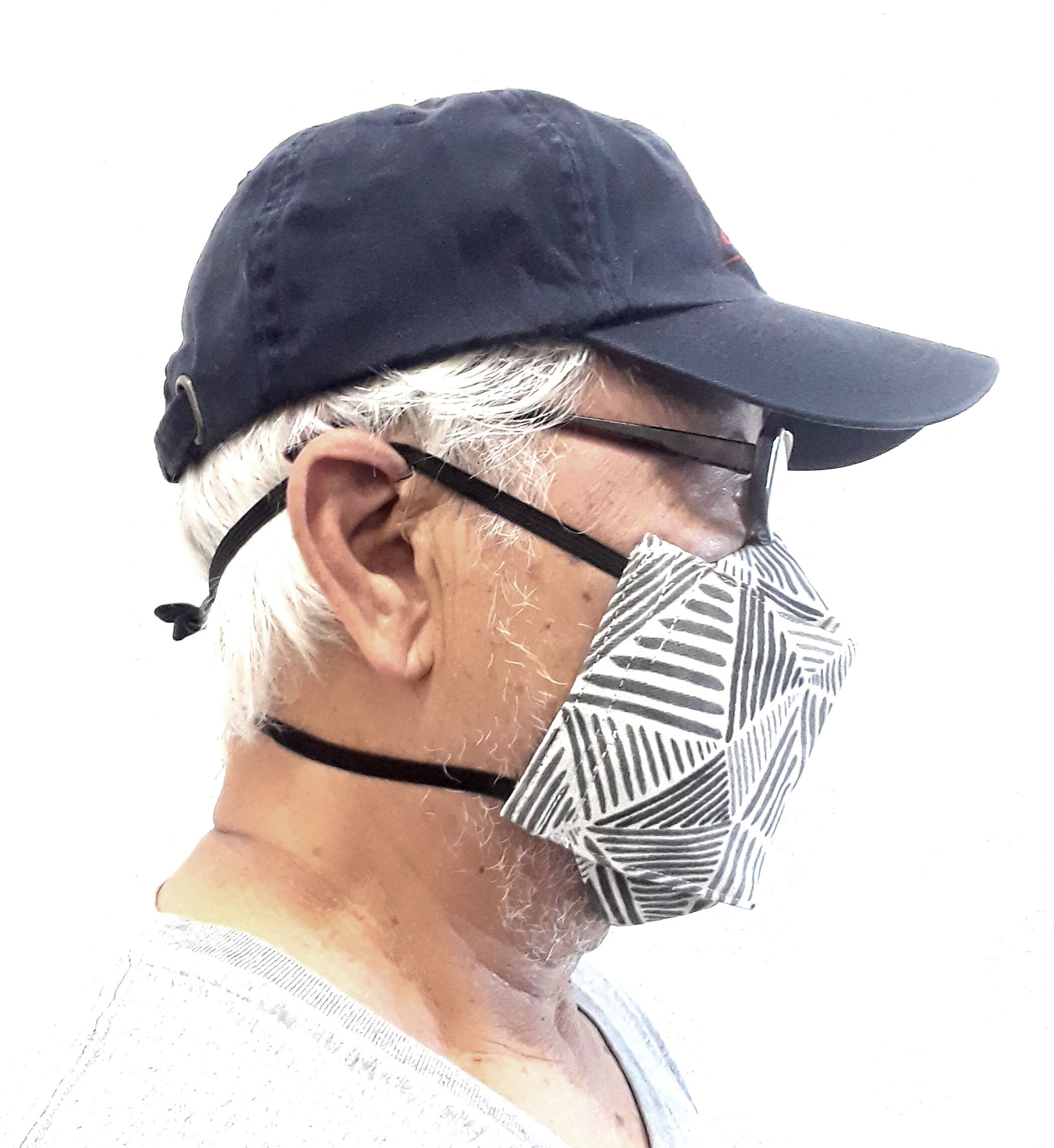 Cotton FITTED Face Masks With Nose and Chin Gussets, 2 ADJUSTABLE Skull ...