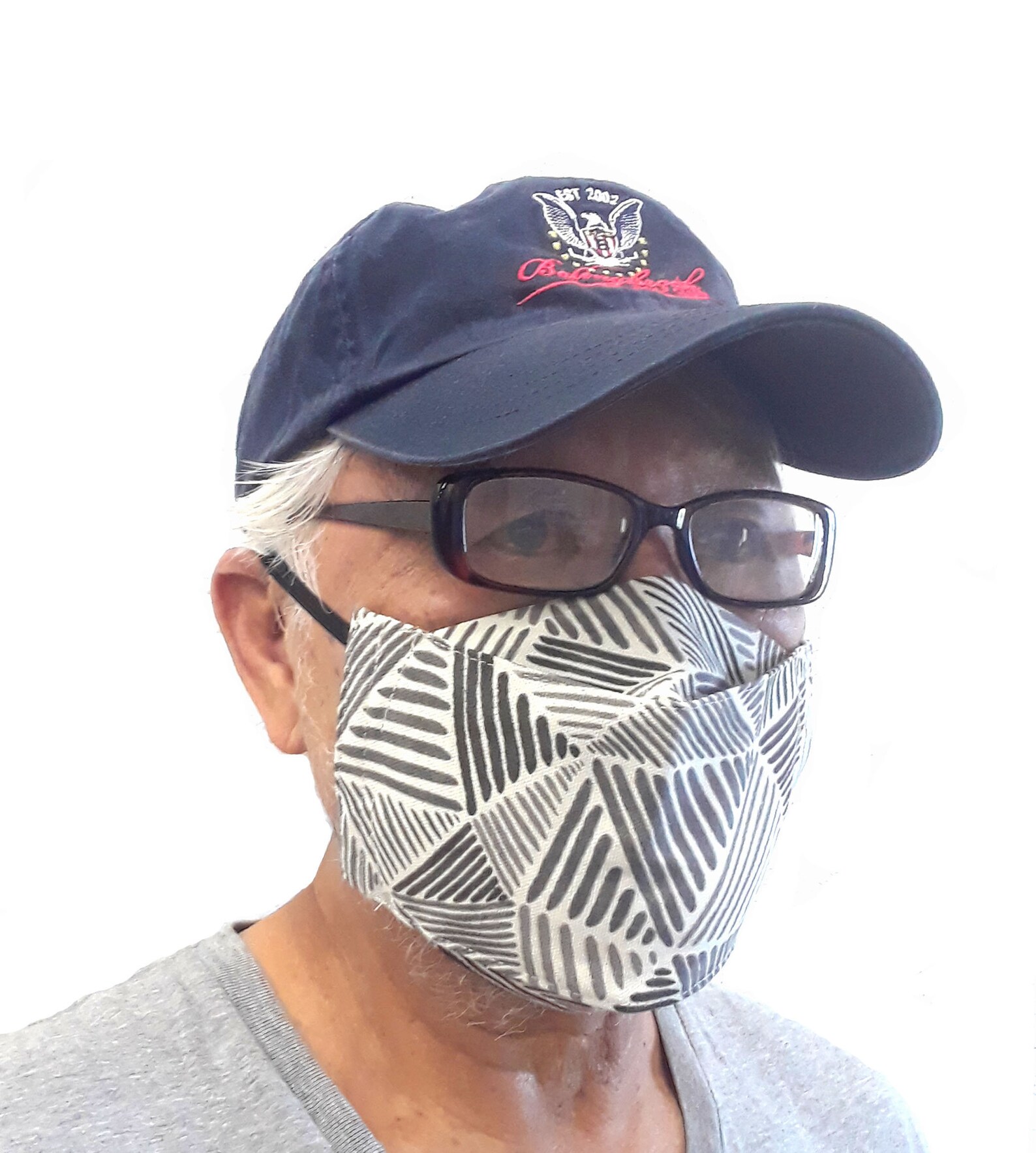 Cotton FITTED Face Masks With Nose and Chin Gussets, 2 ADJUSTABLE Skull ...