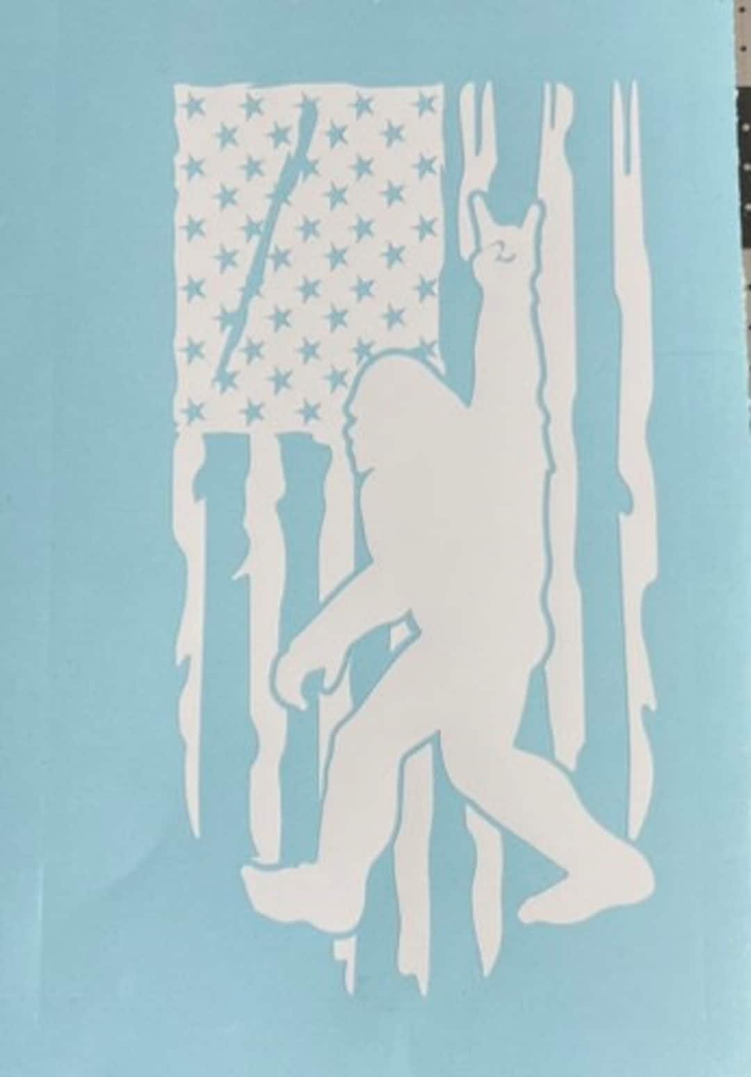 American Flag Bigfoot Window Decal Sticker Pick Size Color #decals # ...