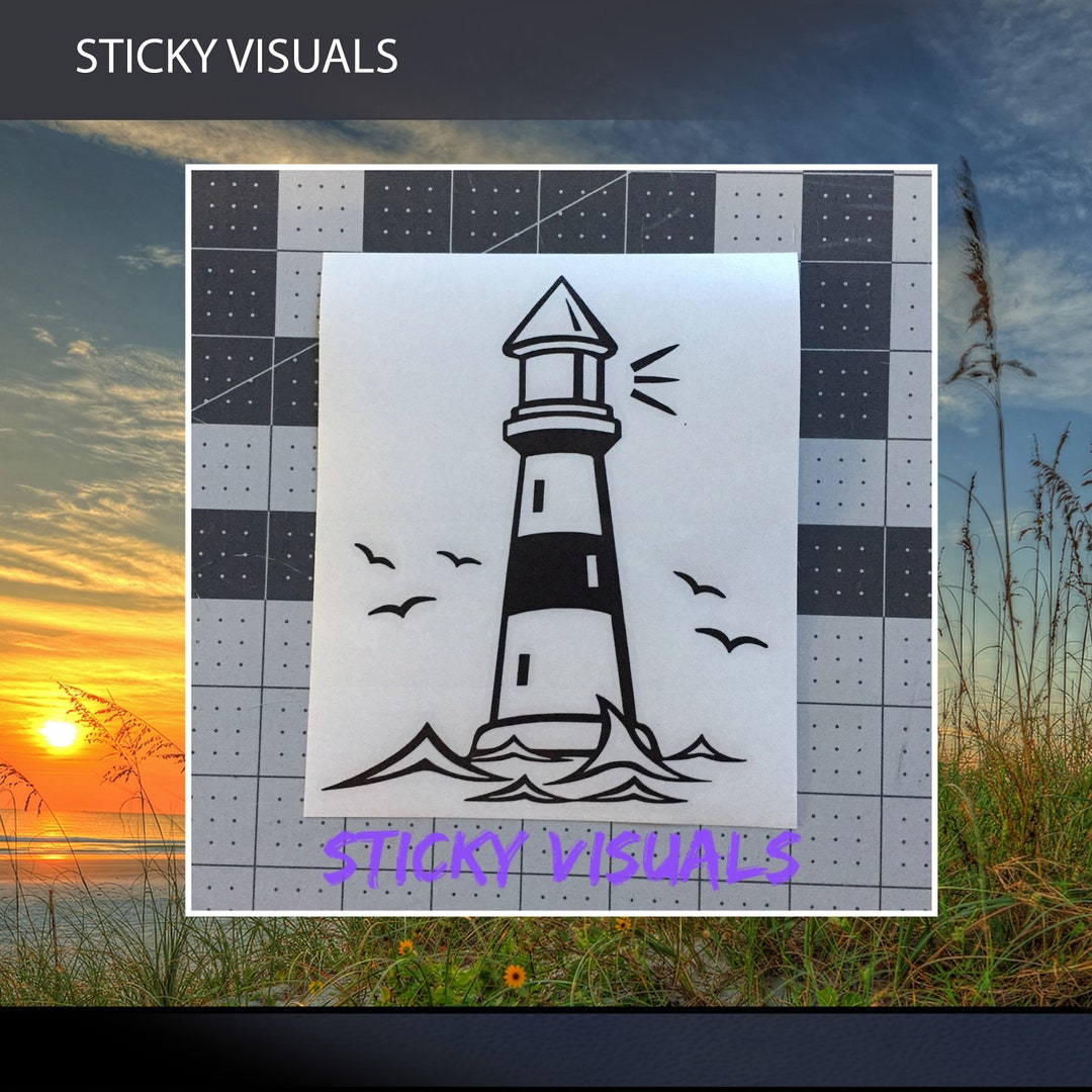Light House Lighthouse Number 3 Window Decal Sticker Beach Ocean Life # ...