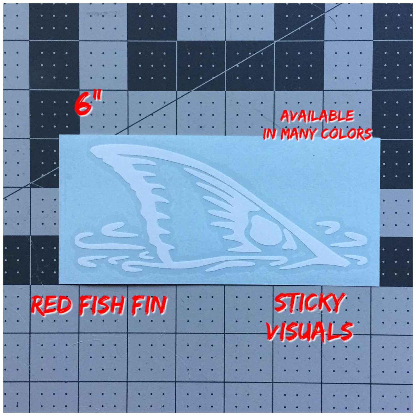 Redfish Tail Window Fish Auto Window Decal Sticker Pick Size & Color # ...
