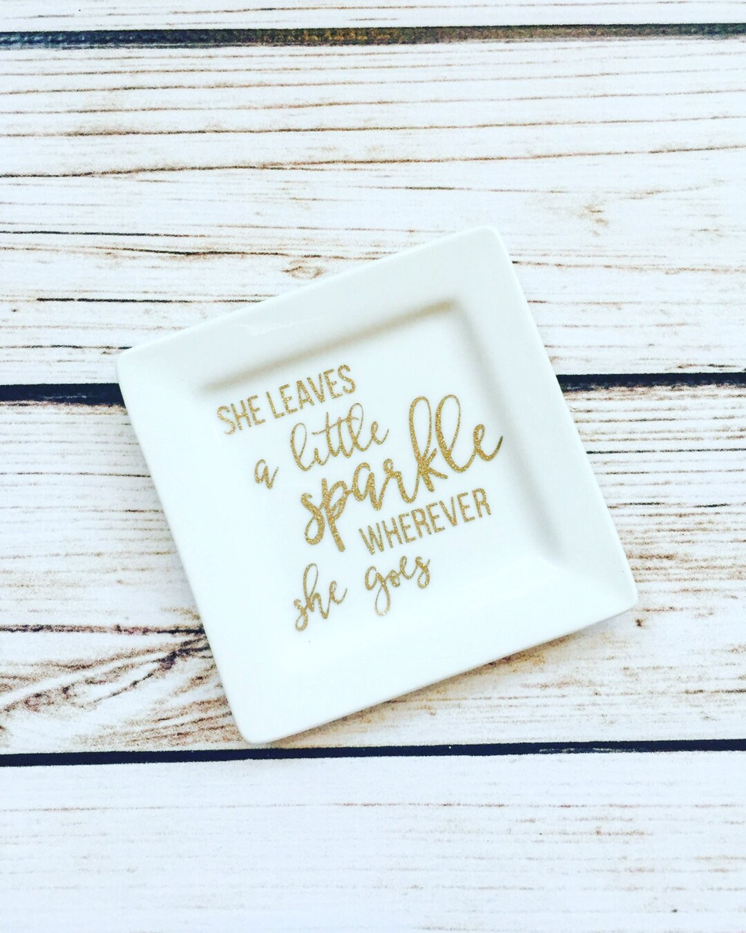 She Leaves A Little Sparkle Wherever She Goes Ring Dish // Personalized ...