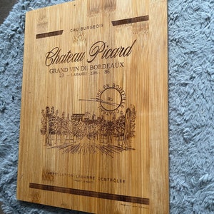 Custom Laser Engraved Star Trek Inspired Chateu Picard Cutting Board - Etsy