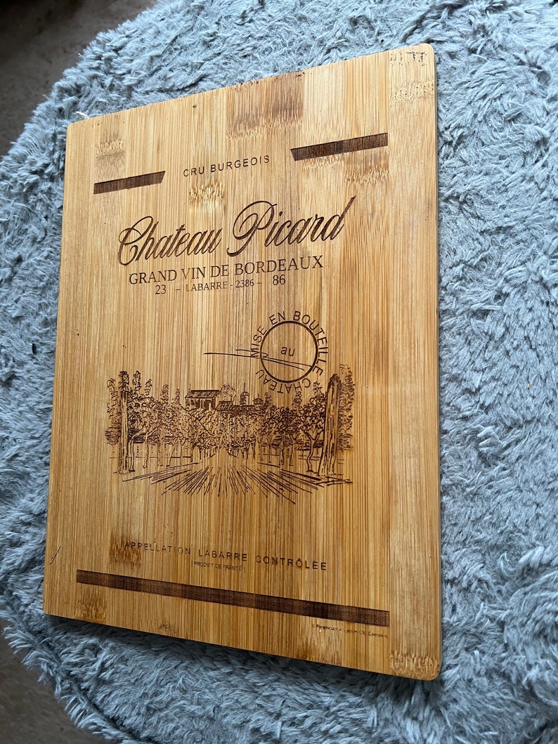 Custom Laser Engraved Star Trek Inspired Chateu Picard Cutting Board - Etsy