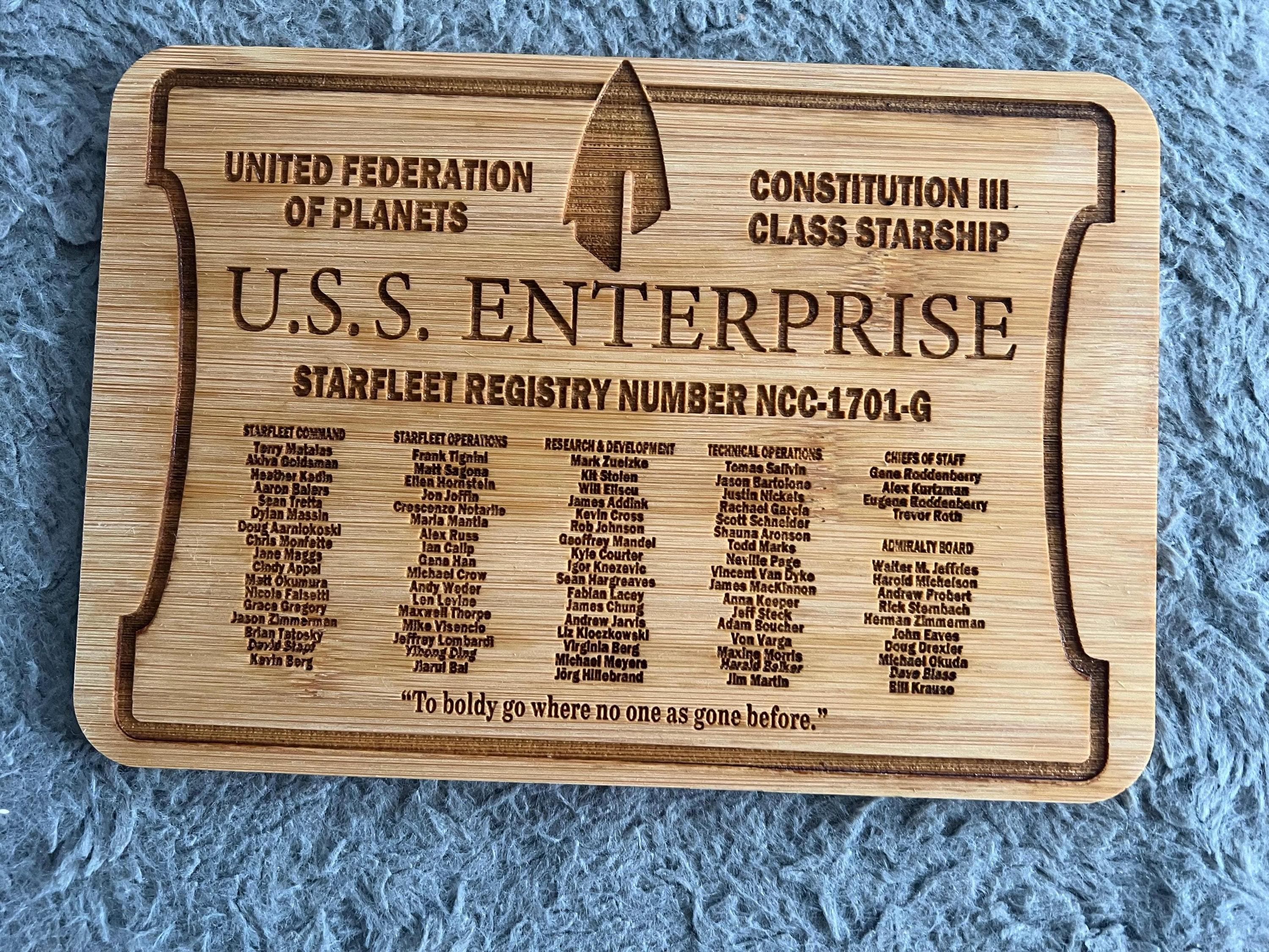 Mini Custom Laser Engraved Star Trek Inspired Uss Enterprise 1701-G ...