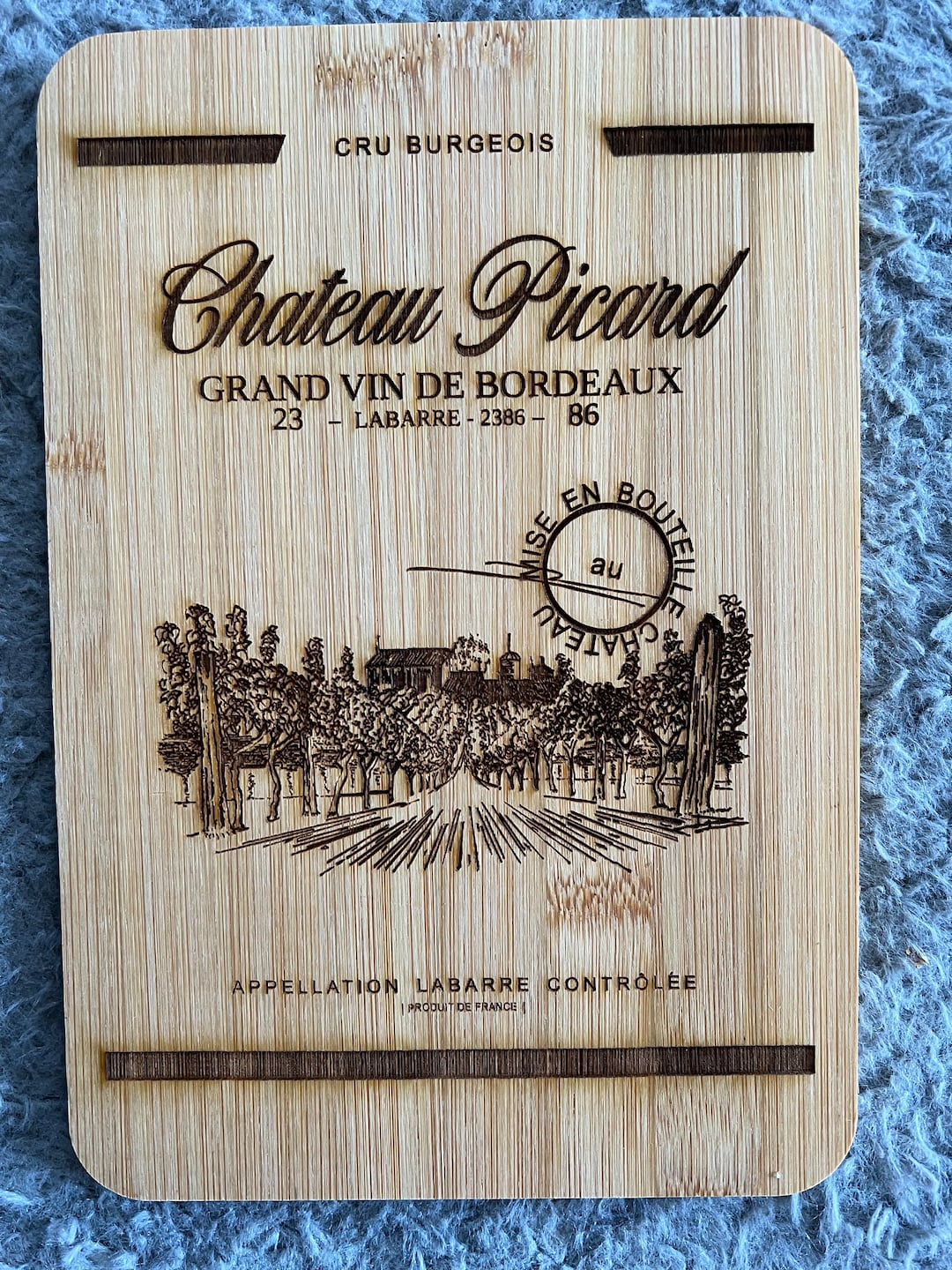 Mini Custom Laser Engraved Star Trek Inspired Chateu Picard Cutting ...