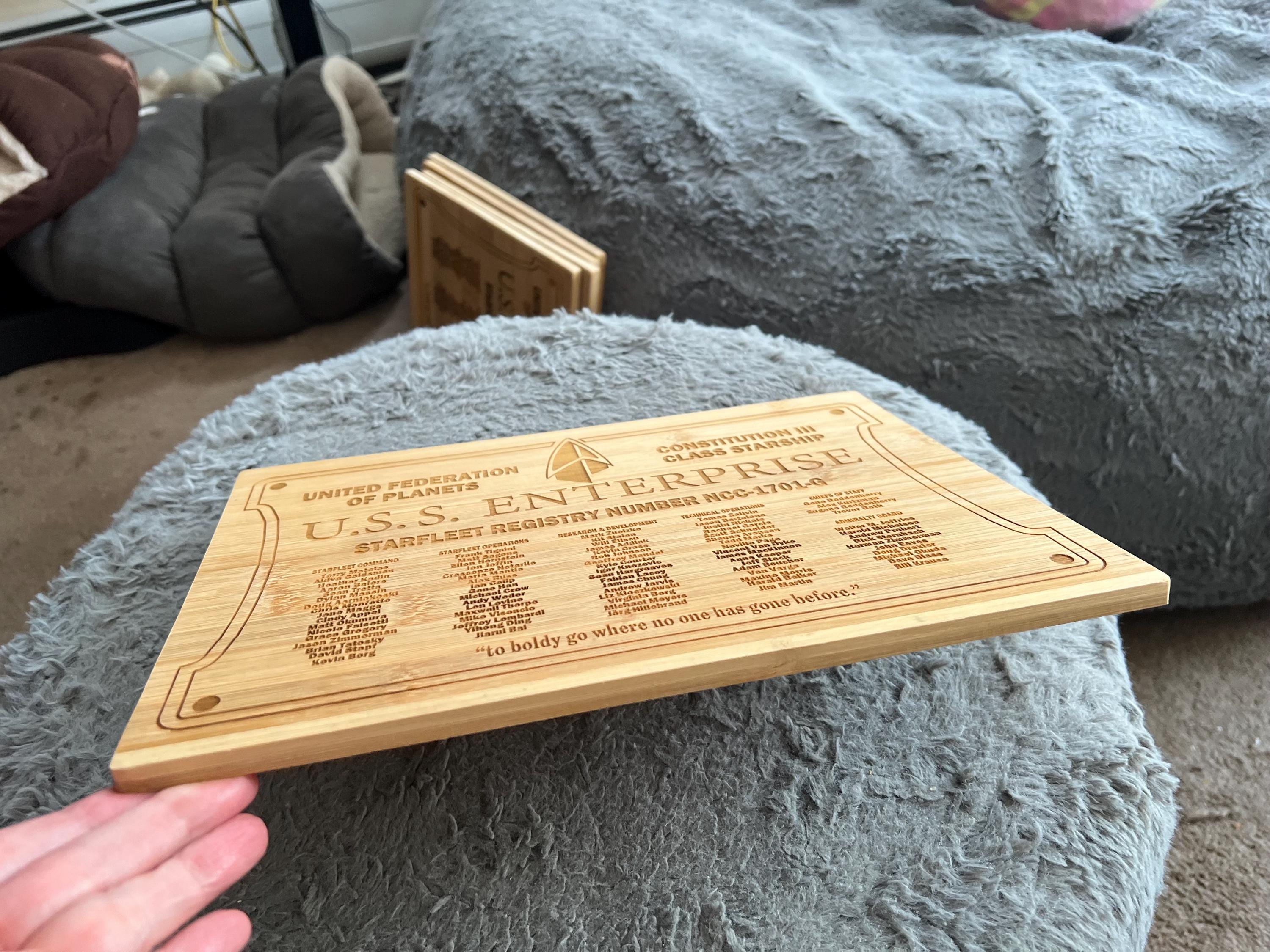 Custom Laser Engraved Star Trek Uss Enterprise Ncc-1701 G Dedication ...