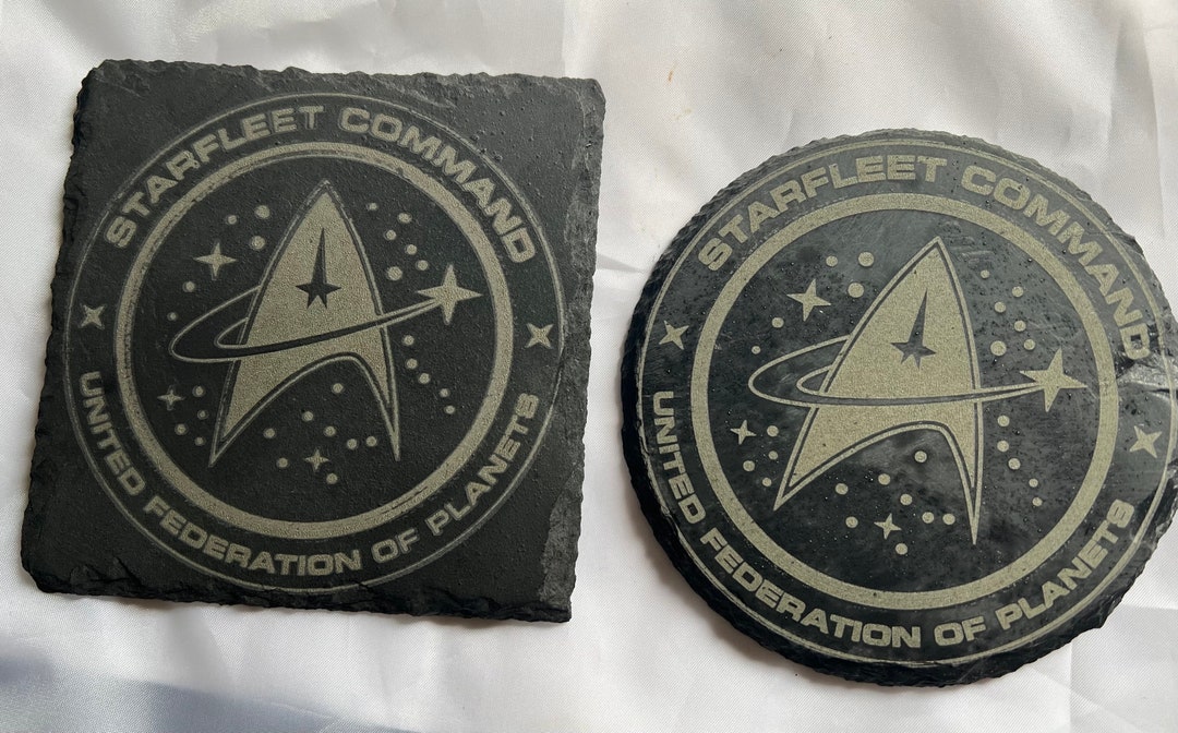 Star Trek Starfleet Command Logo Individually Engraved Coasters Slate ...