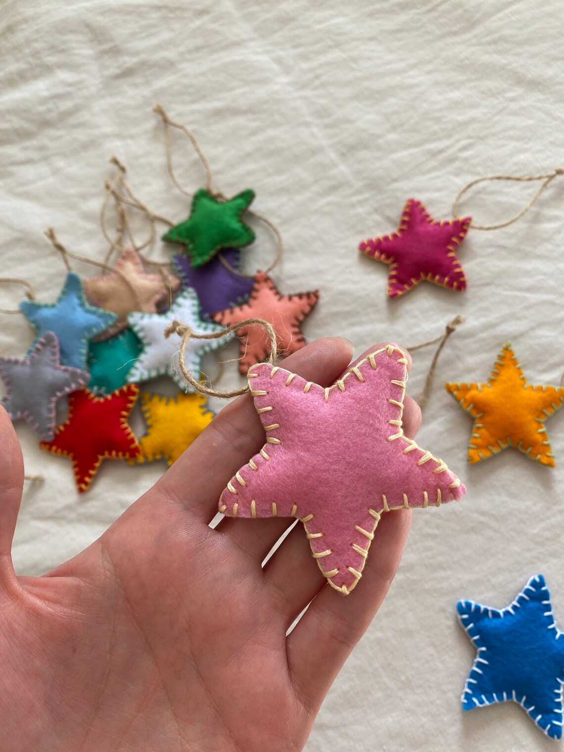 Farmhouse Felt Star Ornaments - Etsy