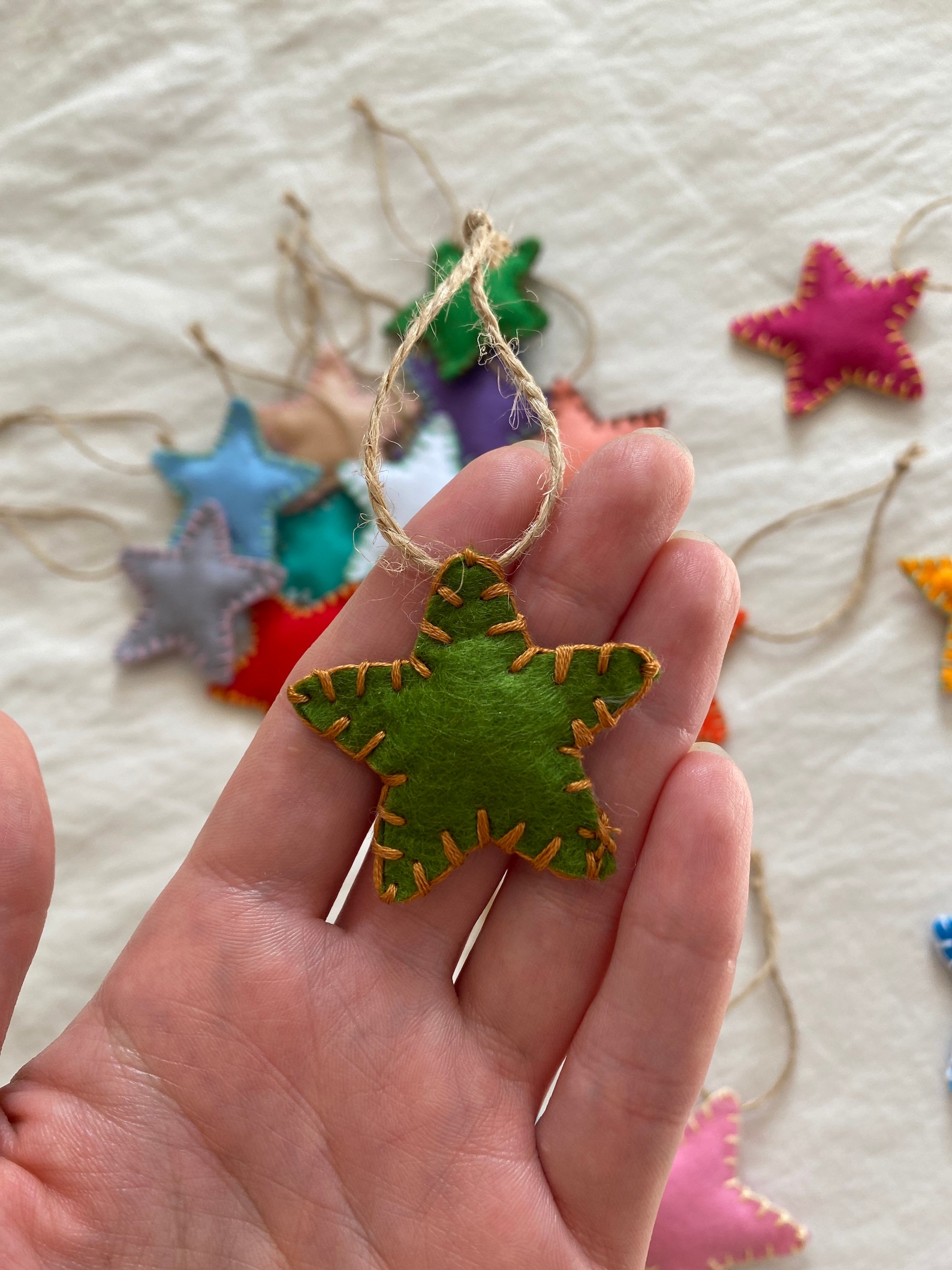 Farmhouse Felt Star Ornaments - Etsy