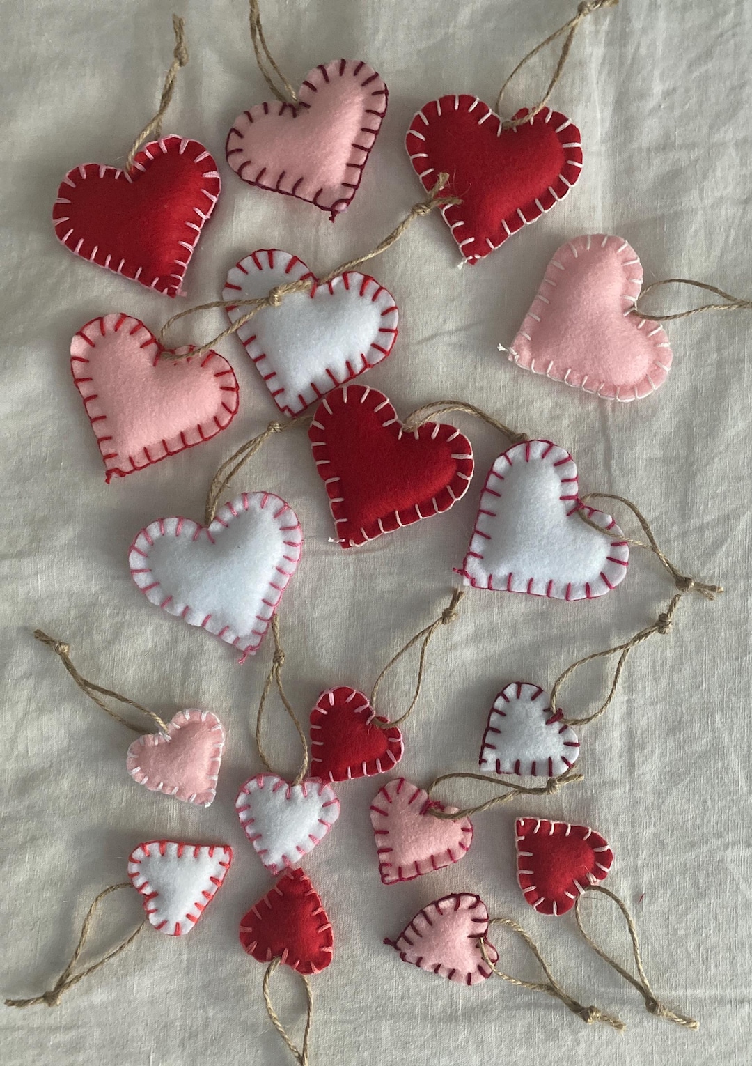 Valentine Felt Heart Ornaments - Etsy
