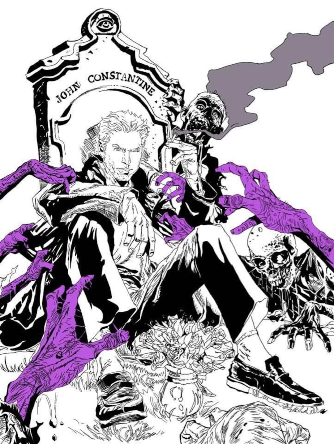 John Constantine Dc Comics Digital Art - Etsy
