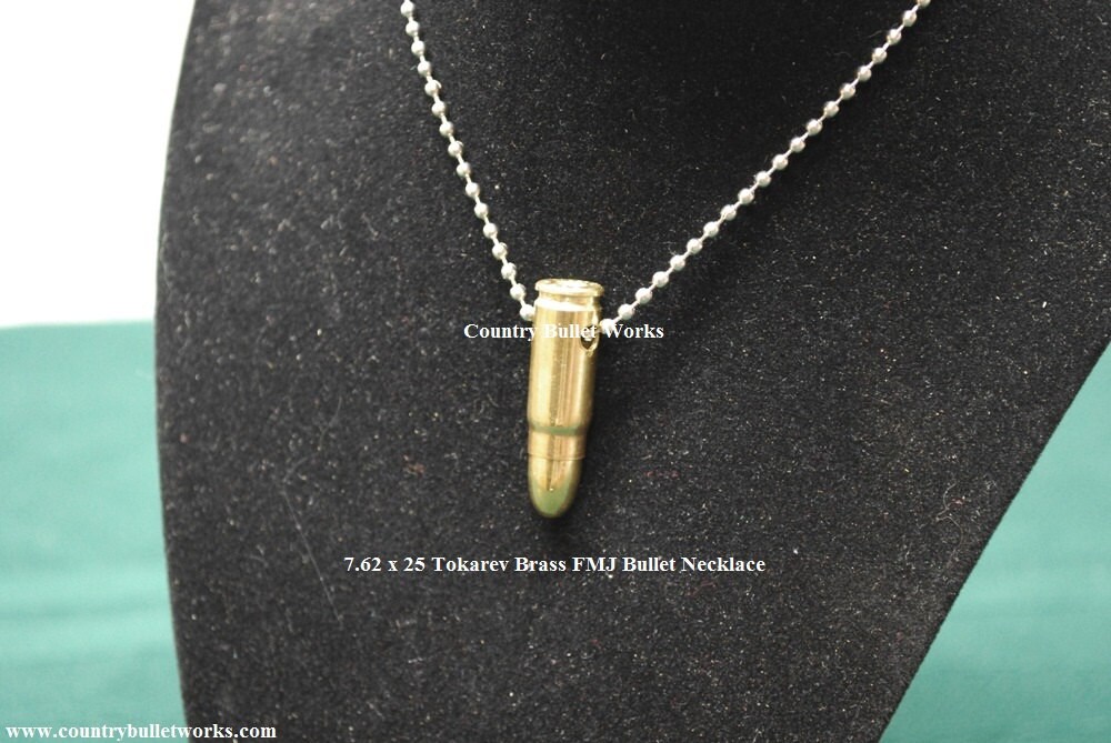 7.62 X 25 Tokarev FMJ Bullet Necklace 24 Inch Ball Chain | Etsy