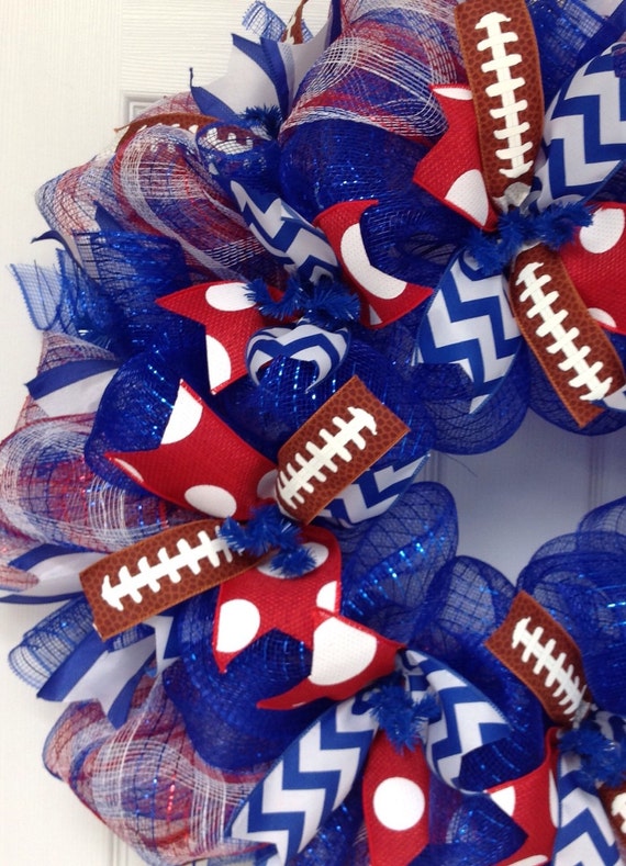 Custom Football Ribbon Wreath You Choose Team and Colors for High ...