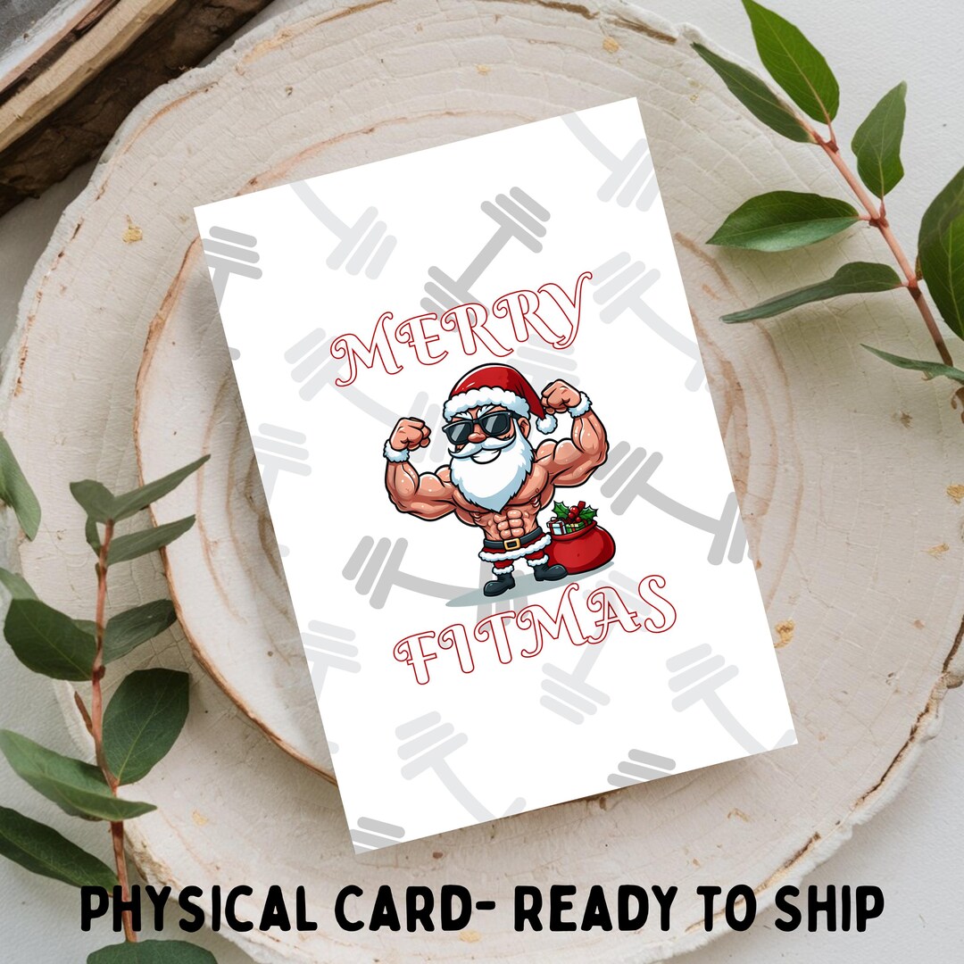 Merry Fitmas Greeting Card: Appreciation Gift (4x6 or 5x7 Physical Card ...