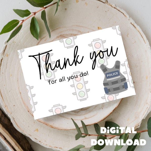 Police Thank You Cards - Etsy