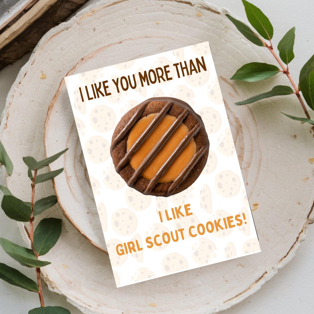 Funny 'I Like You More Than Girl Scout Cookies' Greeting Card (digital ...