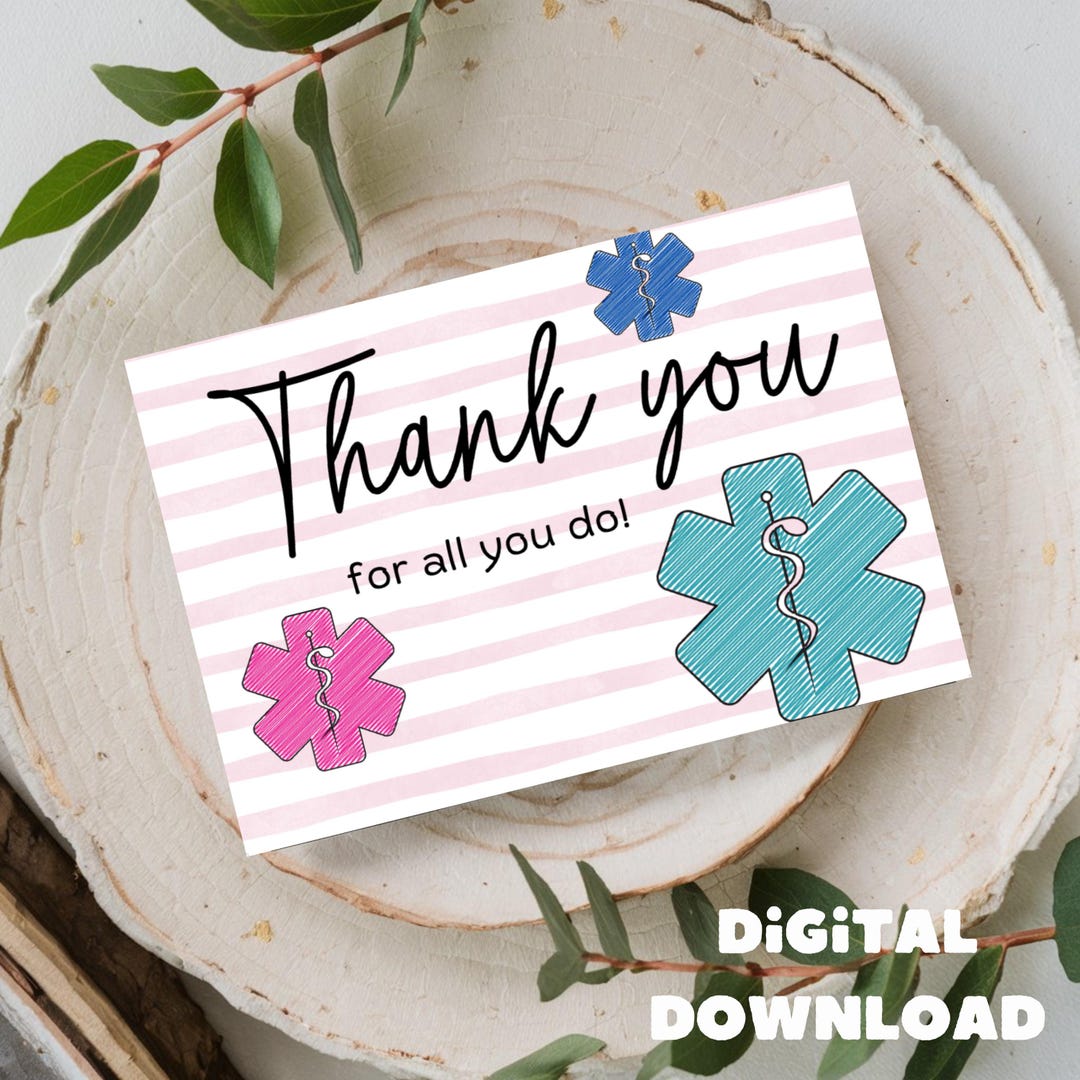 Thank You for All You Do - Ems/first Responder- Funny/cute/thank You ...