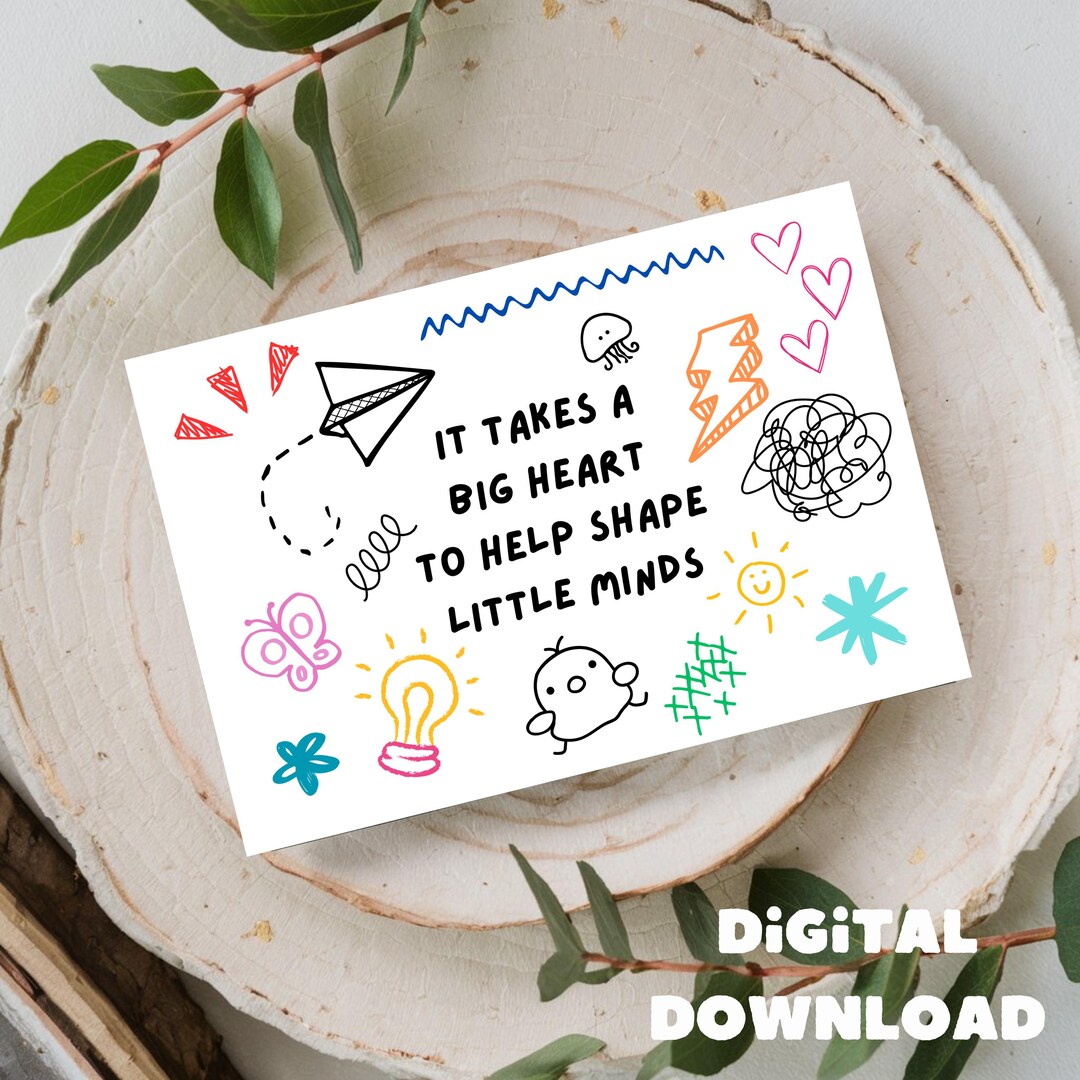 It Takes A Big Heart to Shape Little Minds- Teacher - Greeting Card ...