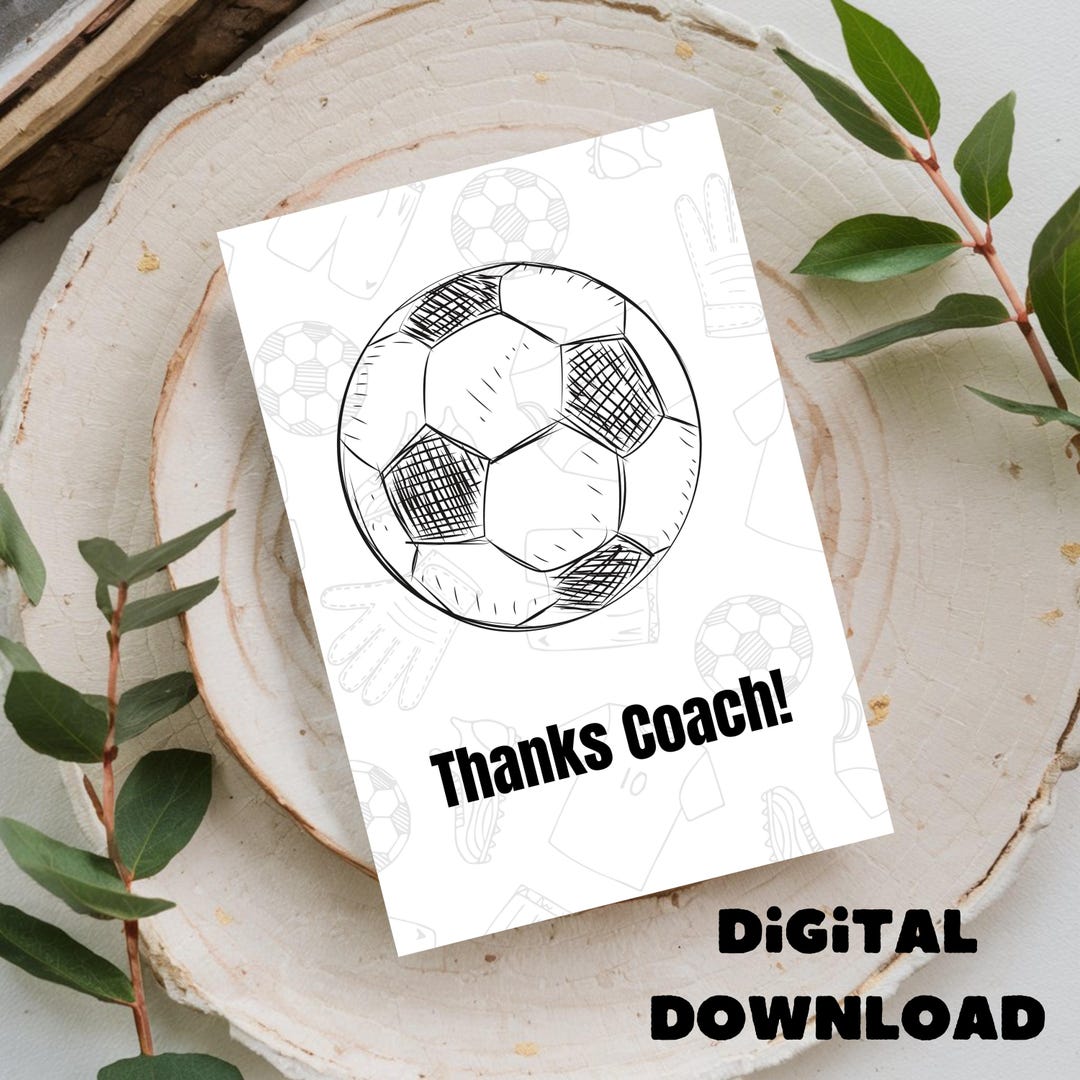 Soccer Thank You Card: Printable Coach Gift (digital Download) - Etsy
