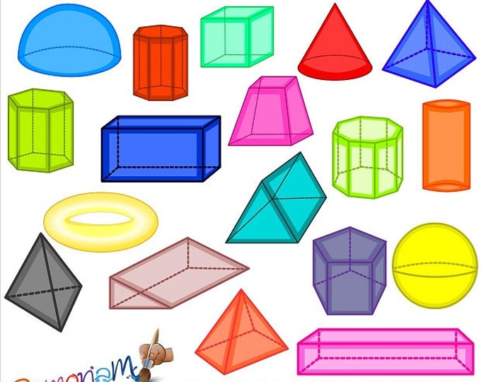 3D Shapes Clip Art - Etsy