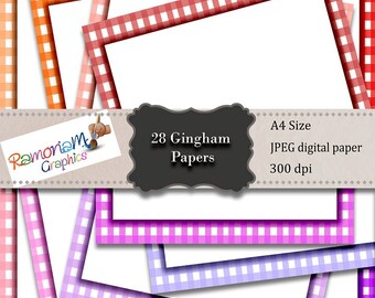 Gingham Digital Paper Commercial Use Scrapbook Patterns - Etsy