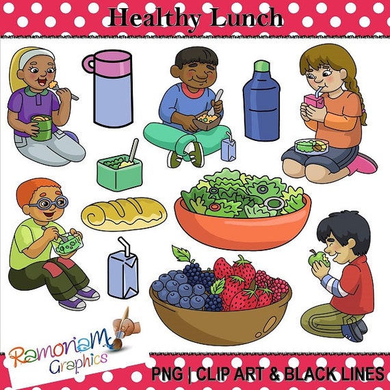Kids Eating Snack Clip Art