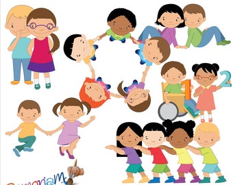Multicultural Kids Clip Art | Etsy