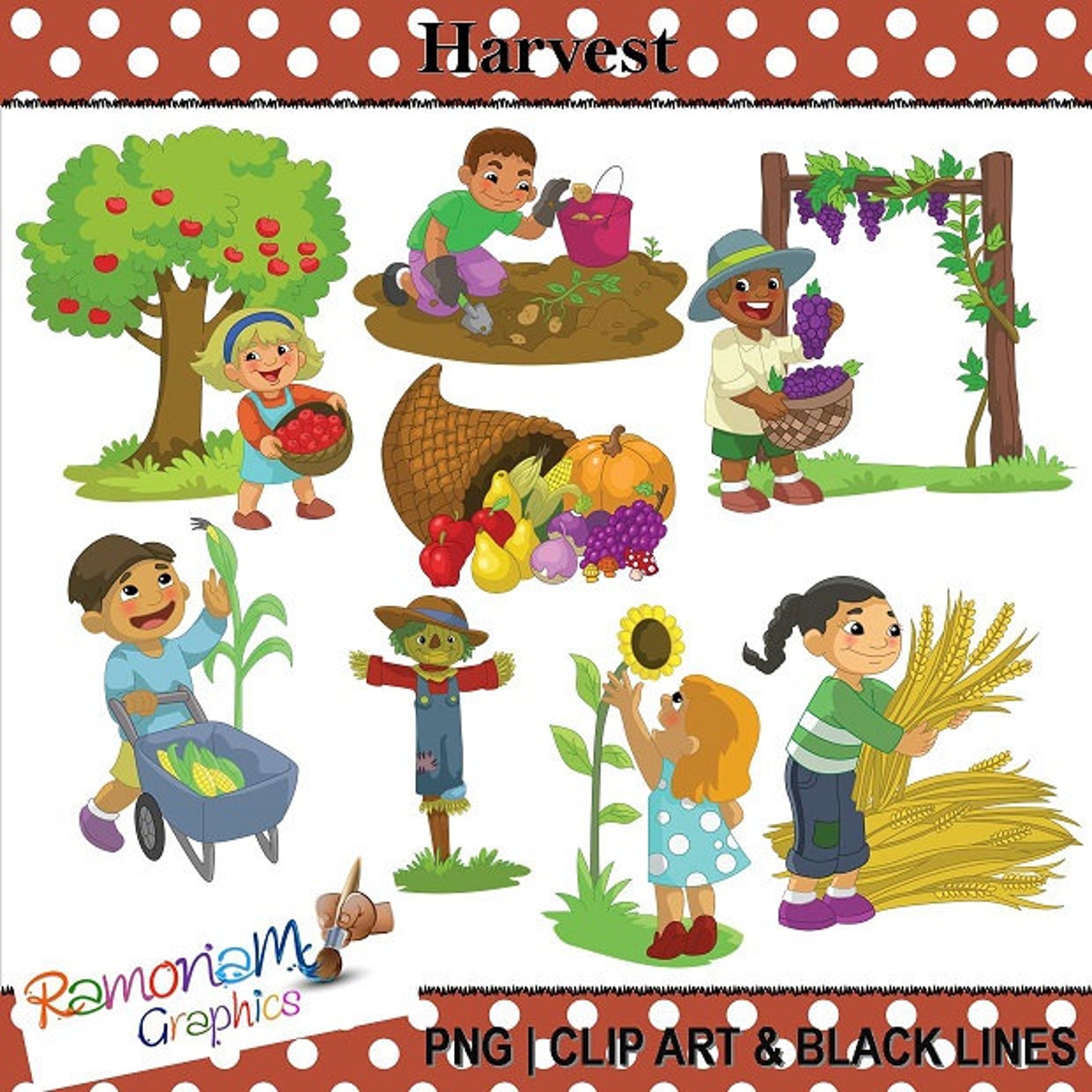 Harvest Clipart - Etsy