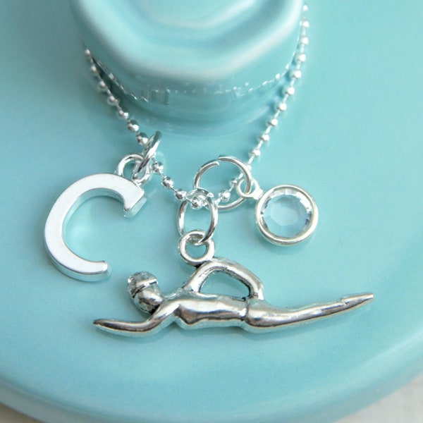 Swimmer Necklace - Etsy