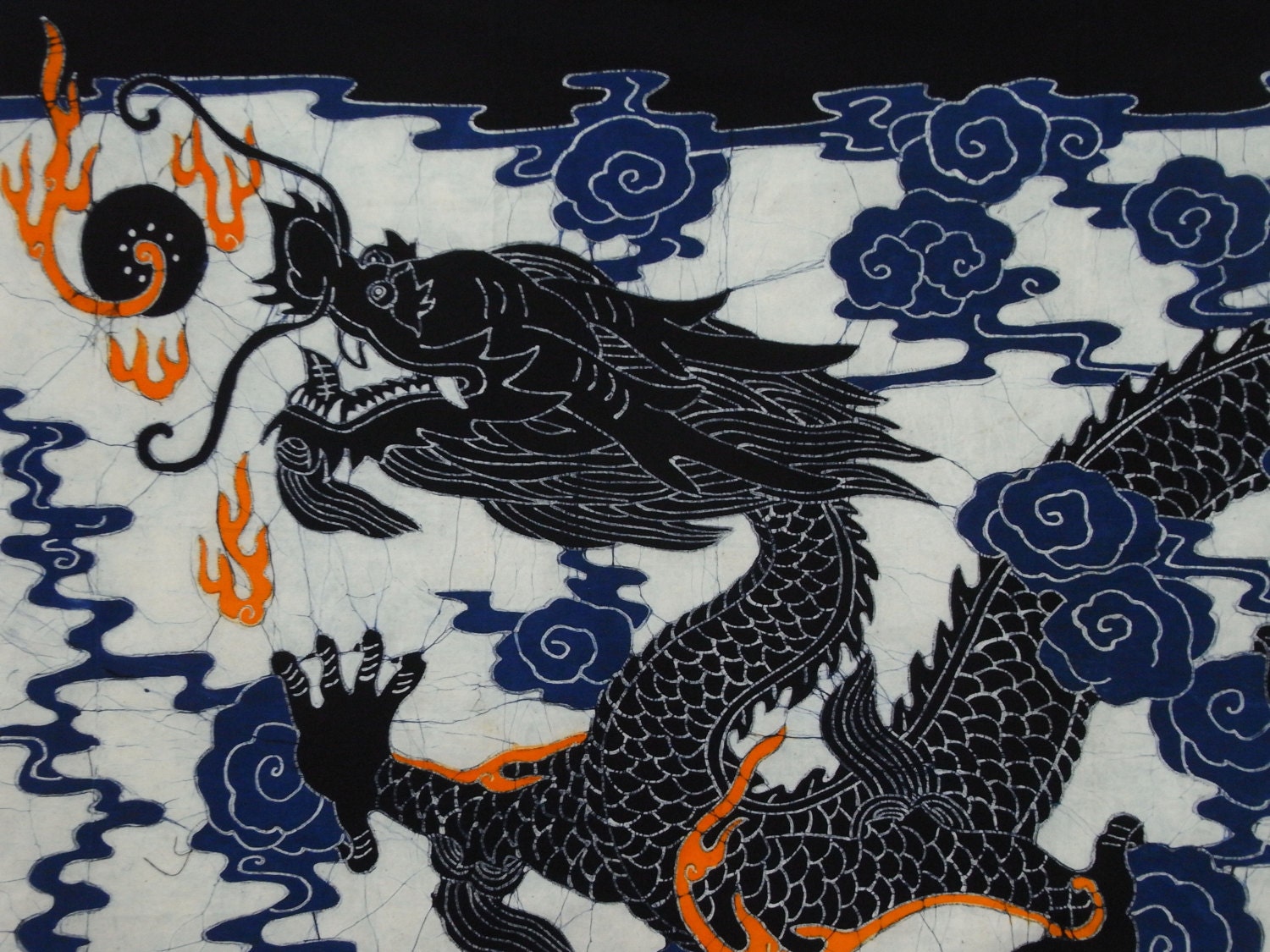 Chinese Dragon/loong Chinese Ethnic Batik Painting Banner Tapestry Wall ...