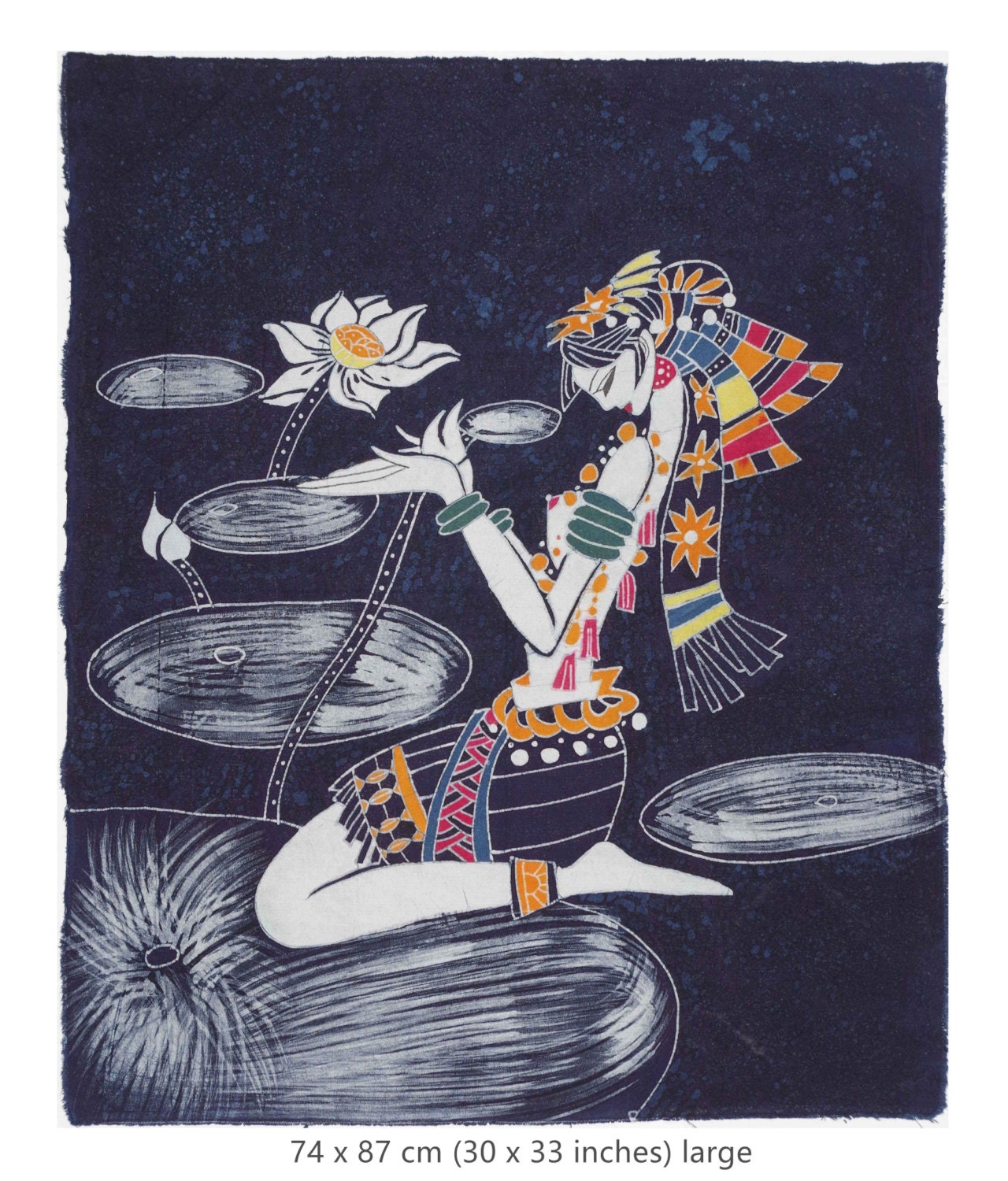 Lotus Girl Decorative Batik Painting Wall Tapestry Decor for - Etsy