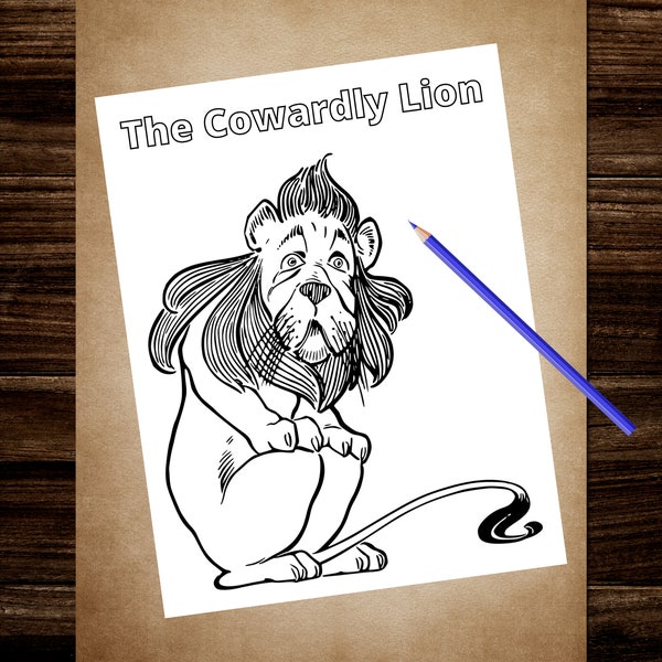 Cowardly Lion Coloring Pages - Etsy