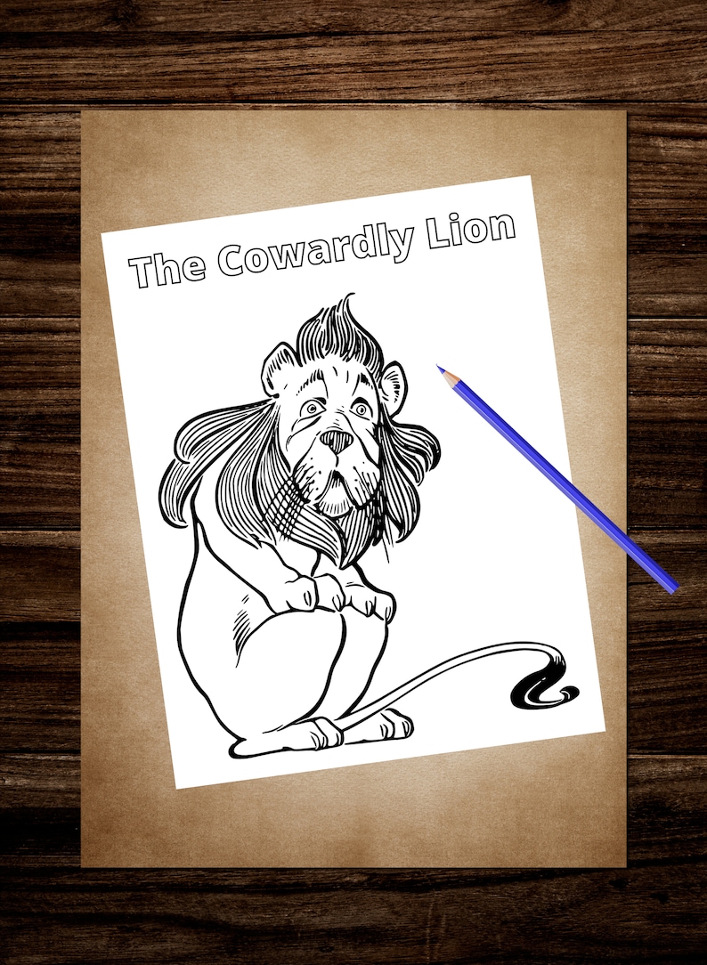 Cowardly Lion Printable Coloring Page the Wonderful Wizard of Oz ...