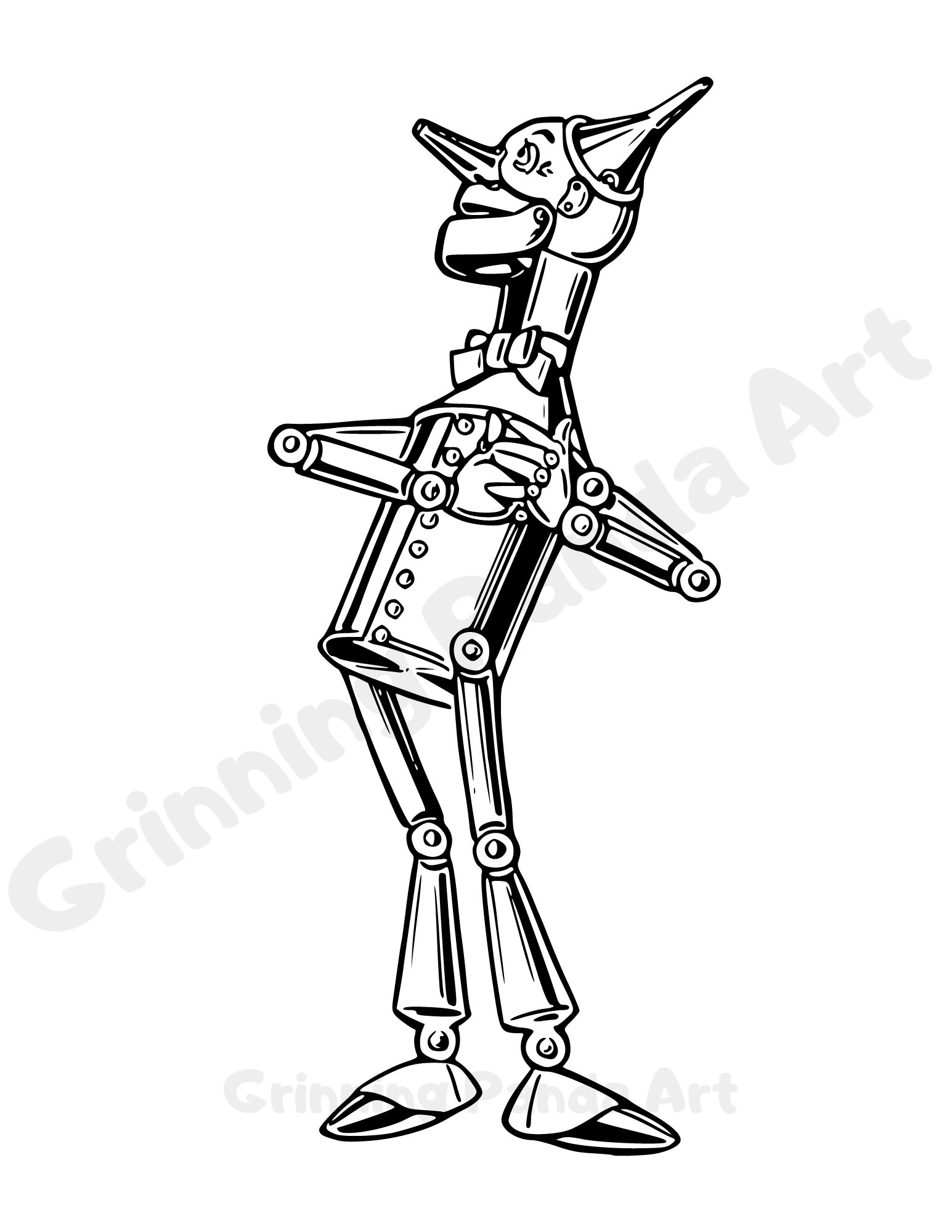 The Tin Man Printable Coloring Pages 3 DIGITAL DOWNLOAD - Etsy