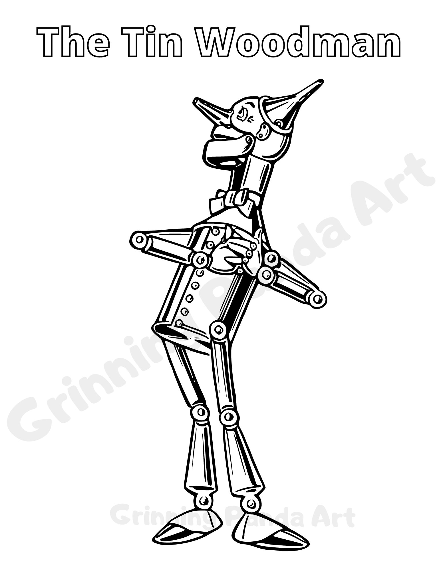 The Tin Man Printable Coloring Pages 3 DIGITAL DOWNLOAD - Etsy