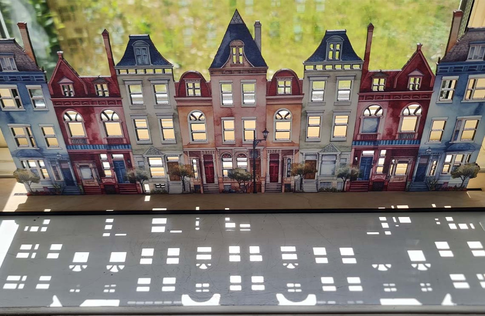 Handcrafted Laser-cut Mini Village Scene With Colourful Town Houses - Etsy