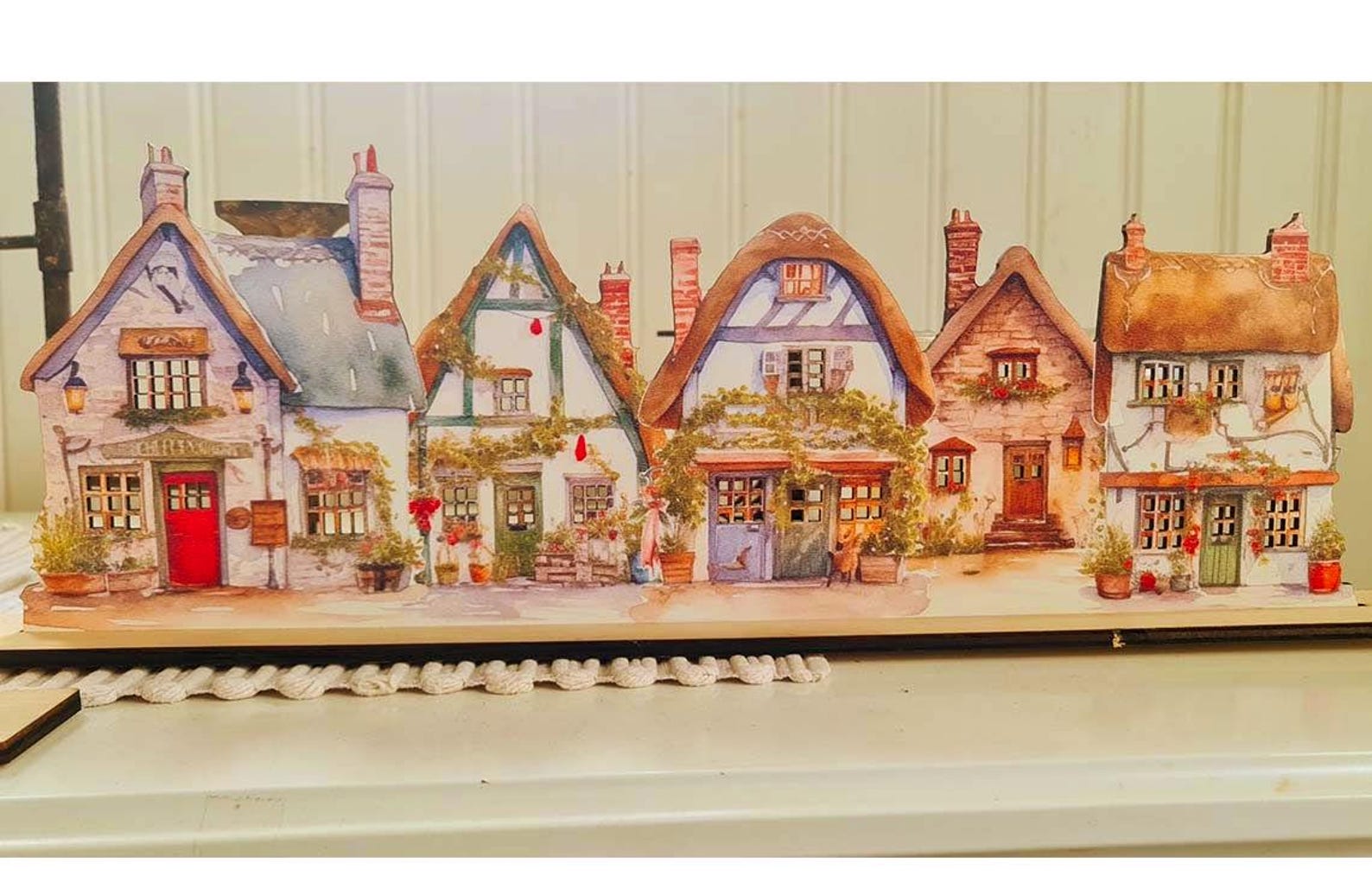 European Village Scene Perfect for LED Light Illuminated Windows ...