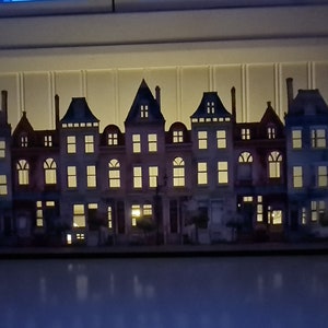 Handcrafted Laser-cut Mini Village Scene With Colourful Town Houses - Etsy
