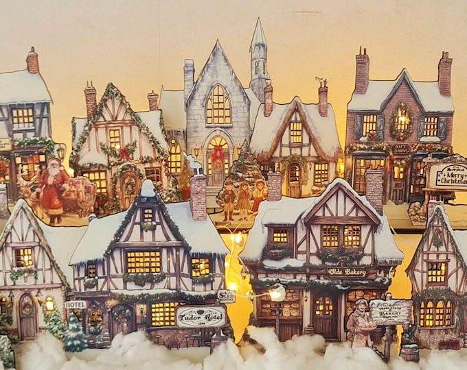 Handcrafted Laser-cut Mini Village Scene With Colourful Town Houses ...