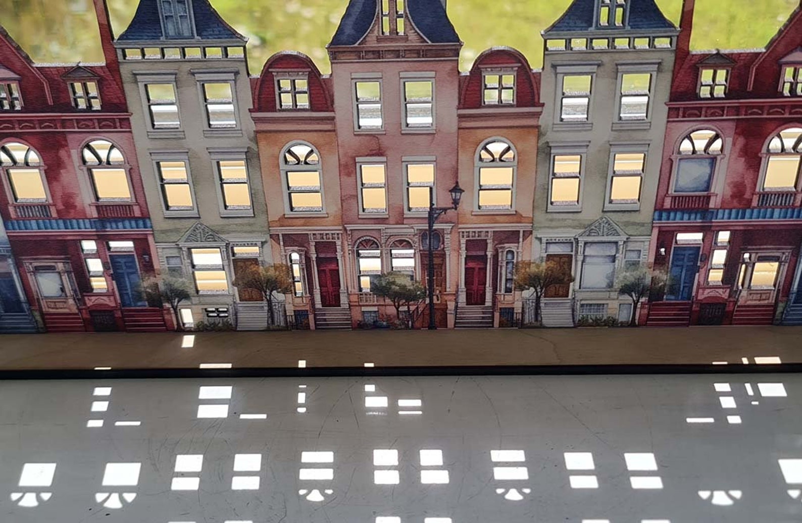 Handcrafted Laser-cut Mini Village Scene With Colourful Town Houses - Etsy